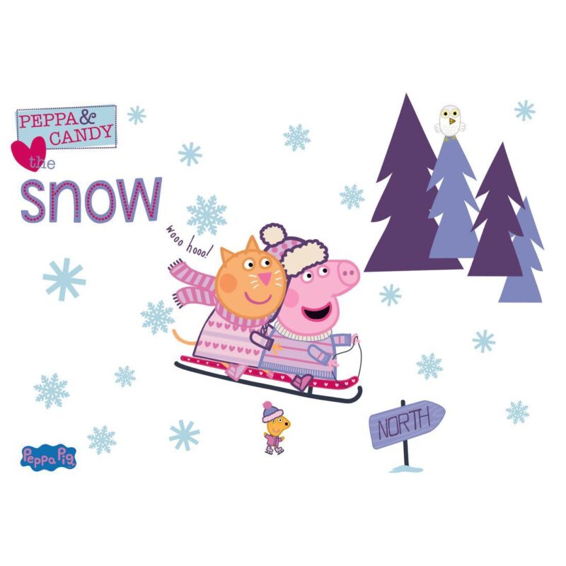 Asian Paints Peppa Pig Snow Sledging Wall Sticker Buy at Best Price